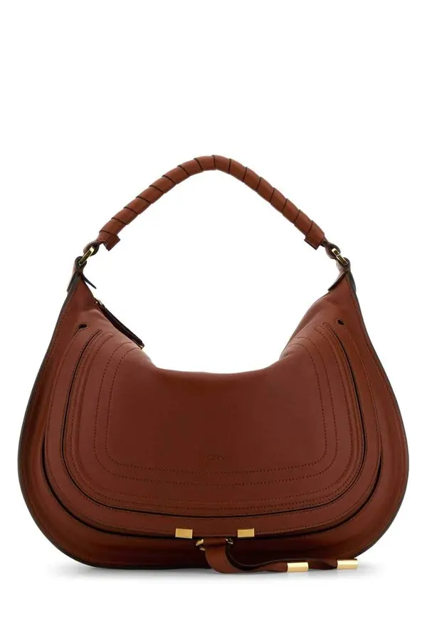 Chloé Leather Marcie Shoulder Bag - Brown