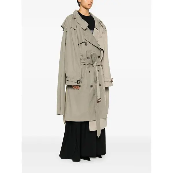 Balenciaga Panelled Cotton Trench Coat - Cream