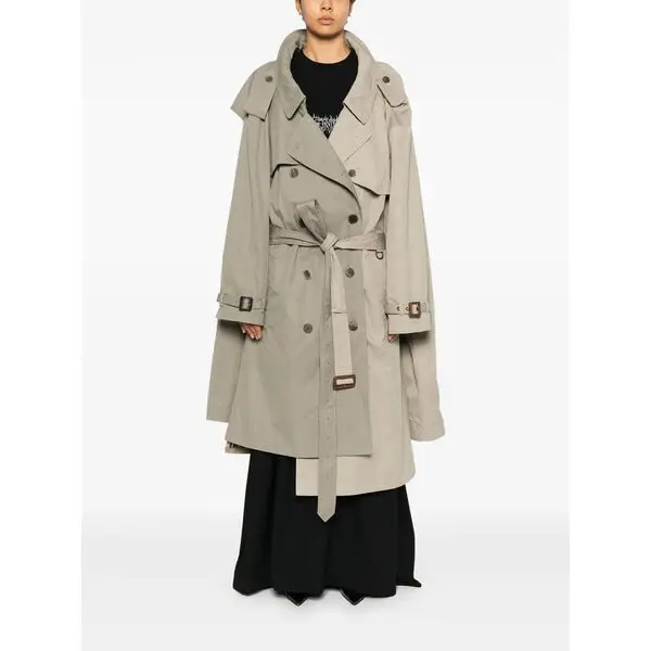 Balenciaga Panelled Cotton Trench Coat - Cream