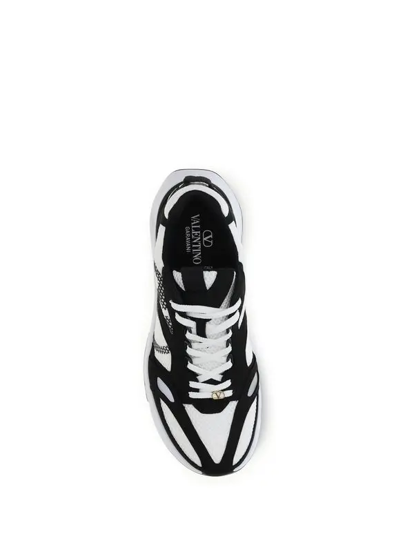Valentino Garavani Suede And Mesh Sneakers - Multicolor