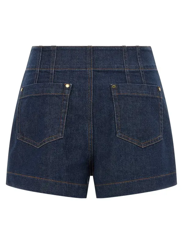 Zimmermann Aster Denim Shorts - Blue