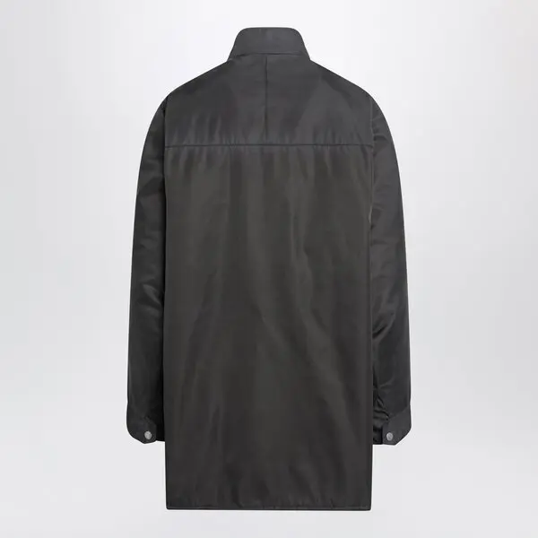 Prada Lead-colored Washed Re-nylon Raincoat