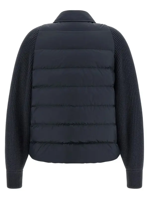 Brunello Cucinelli Shiny Flap Detail Down Jacket