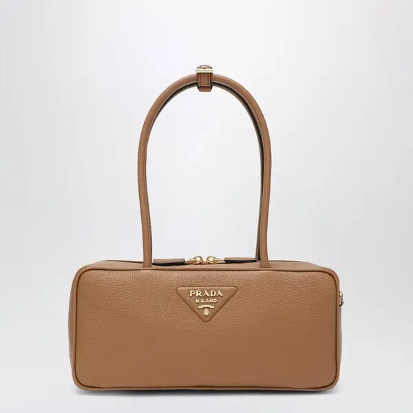 Prada Medium Caramel-colored Leather Top-handle Bag - Brown