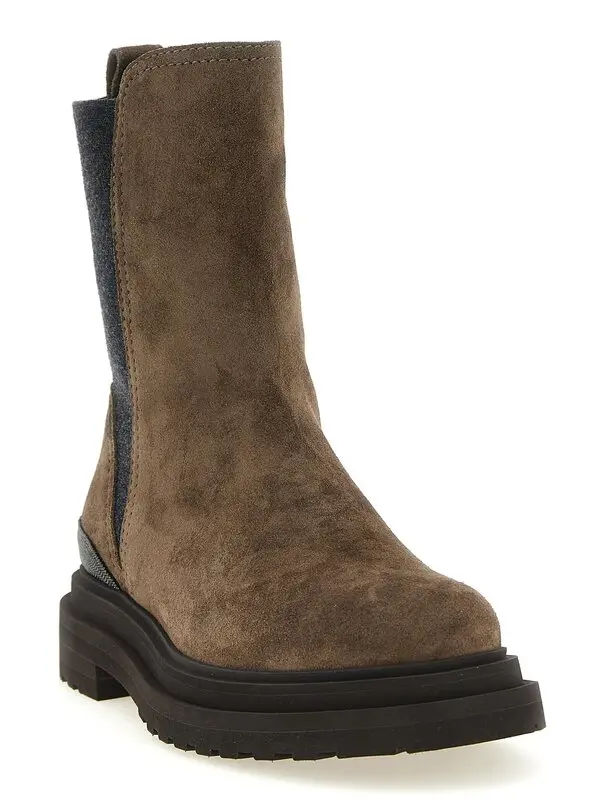 Brunello Cucinelli Precious Detail' Ankle Boots