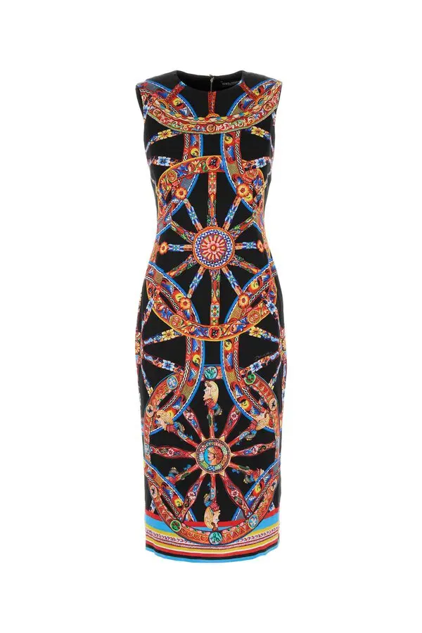 Dolce & Gabbana Printed Satin Dress