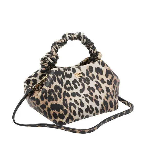 GANNI Bou Small Grained Printed Bag - Brown