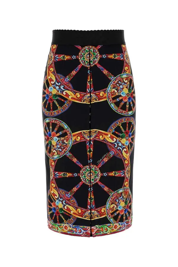 Dolce & Gabbana Printed Charmeuse Skirt - Multicolor