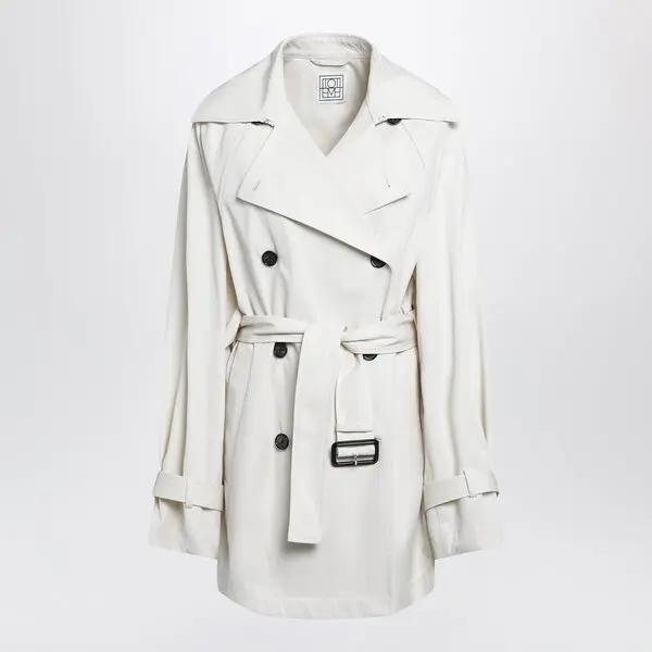 TOTEME Double-breasted Cotton Trench Coat - Cream