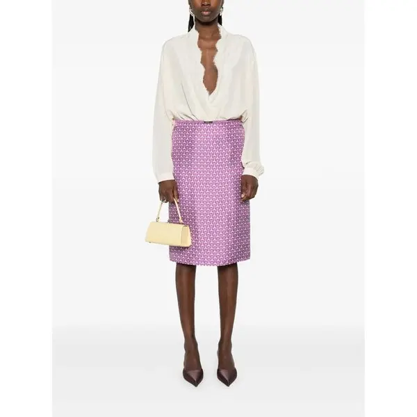 Gucci Silk Pencil Skirt - Purple
