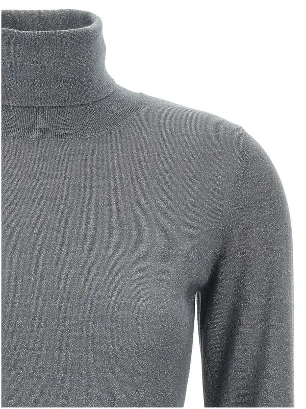 Brunello Cucinelli Sparkling' Turtleneck Sweater - Gray