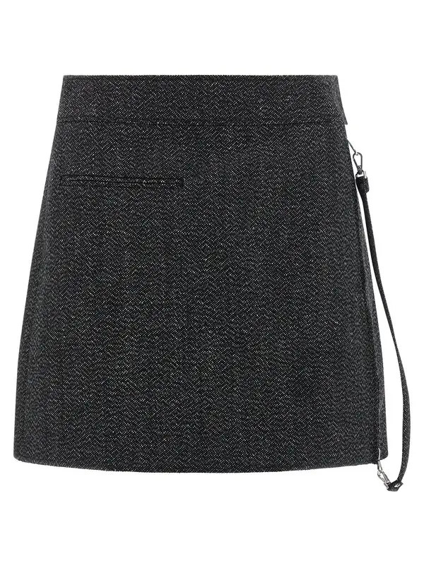 COURREGES Zipped Caviar Mini Skirt - Gray