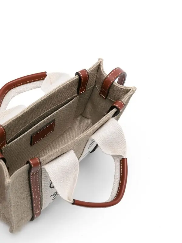 Chloé Woody Mini Linen Tote Bag - Multicolor