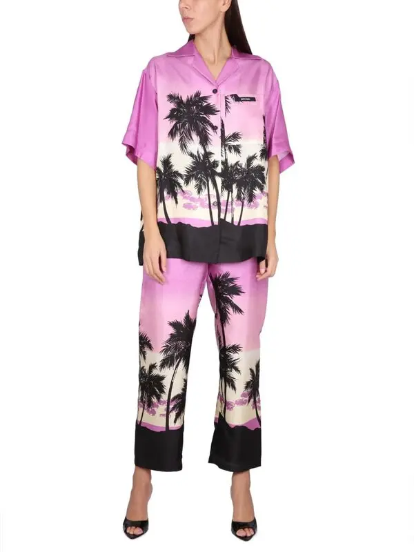 Palm Angels Sunset Print Shirt - Purple