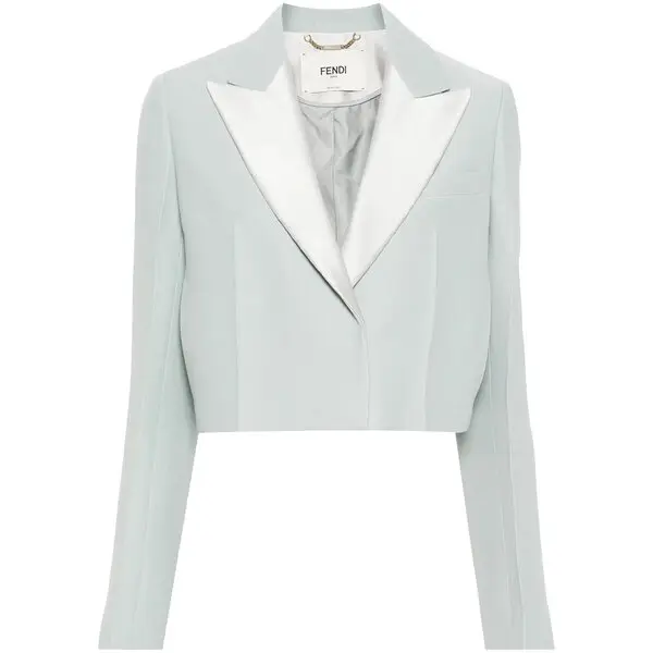 Fendi Wool-silk Blend Cropped Blazer
