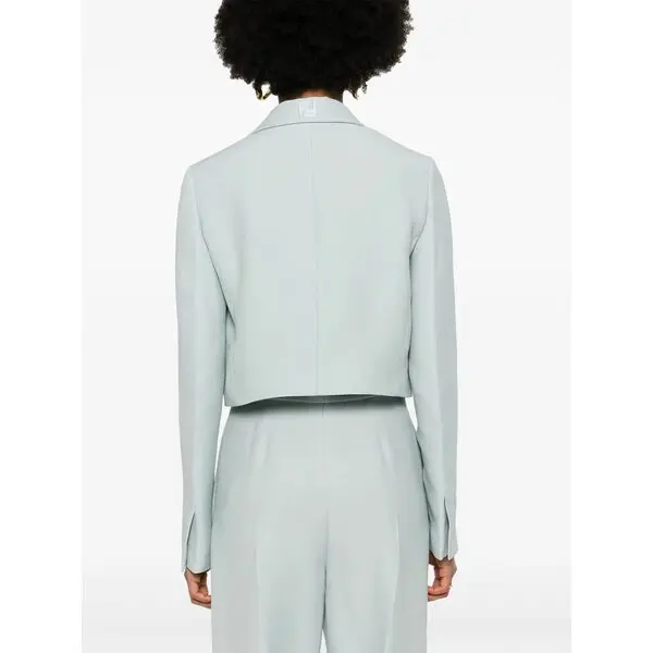 Fendi Wool-silk Blend Cropped Blazer