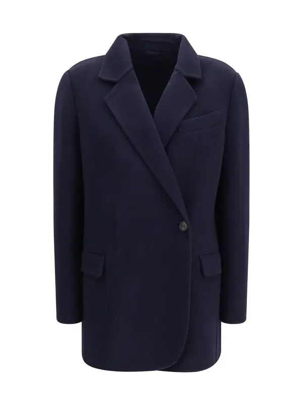 Brunello Cucinelli Single-breasted Wool And Cashmere Jacket - Blue