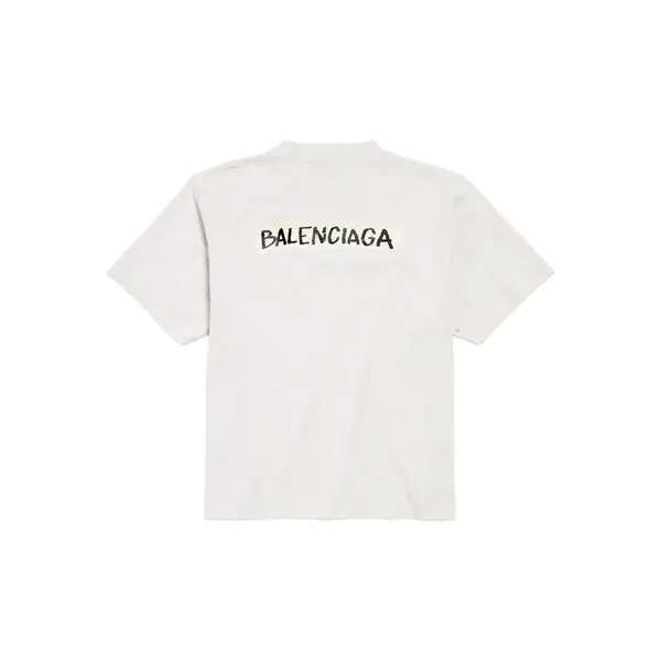 Balenciaga Cotton Round Neck T-shirt - Cream