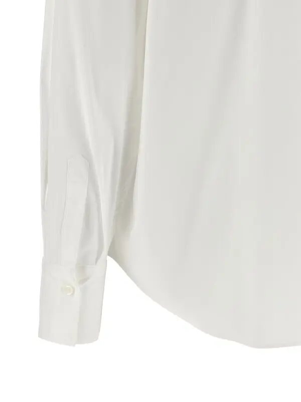 Brunello Cucinelli Shiny Trim Stretch Cotton Poplin Shirt