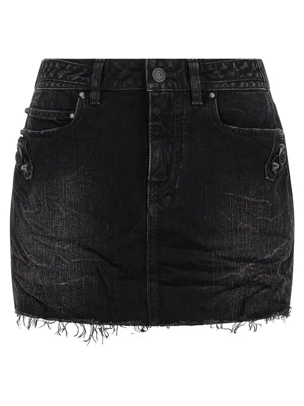 Balenciaga City Denim Miniskirt - Black