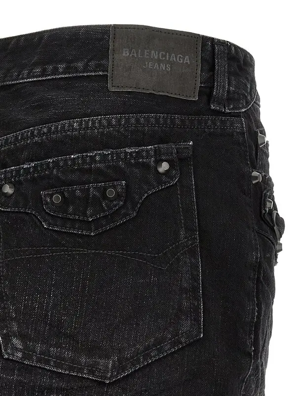 Balenciaga City Denim Miniskirt - Black