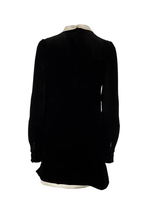 Prada Velvet Dress With Contrast Collar - Multicolor