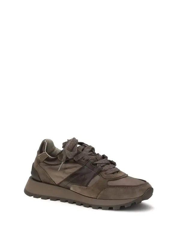 Brunello Cucinelli Suede And Leather Sneakers - Brown