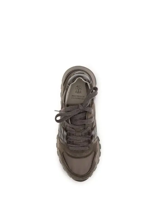 Brunello Cucinelli Suede And Leather Sneakers - Brown