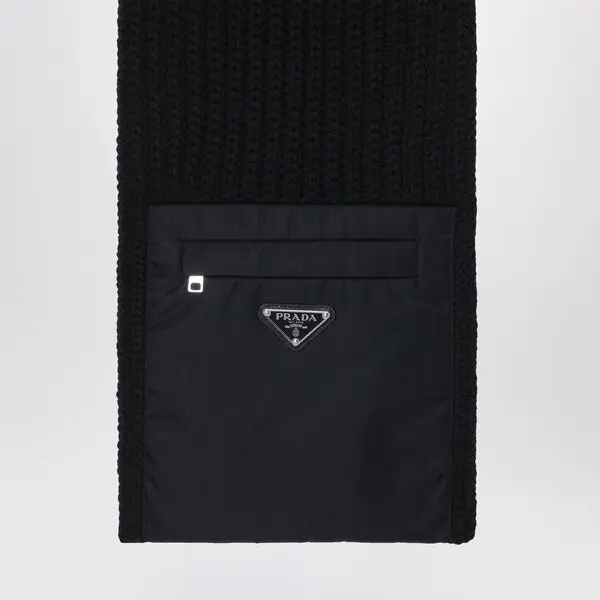 Prada Wool Scarf With Re-nylon Pocket