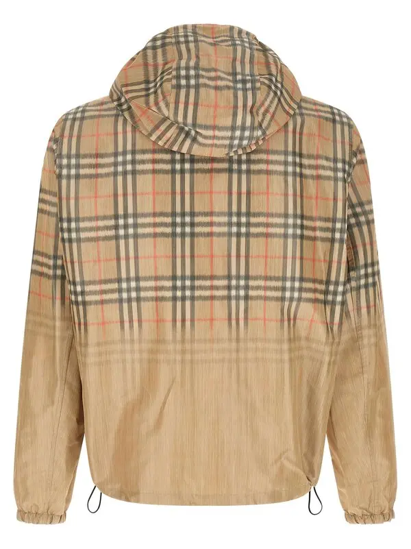 Burberry Checked Hooded Windbreaker