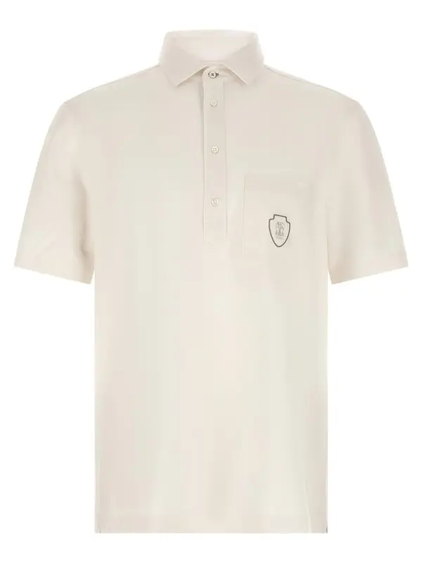 Brunello Cucinelli Heraldic Logo Polo Shirt - White