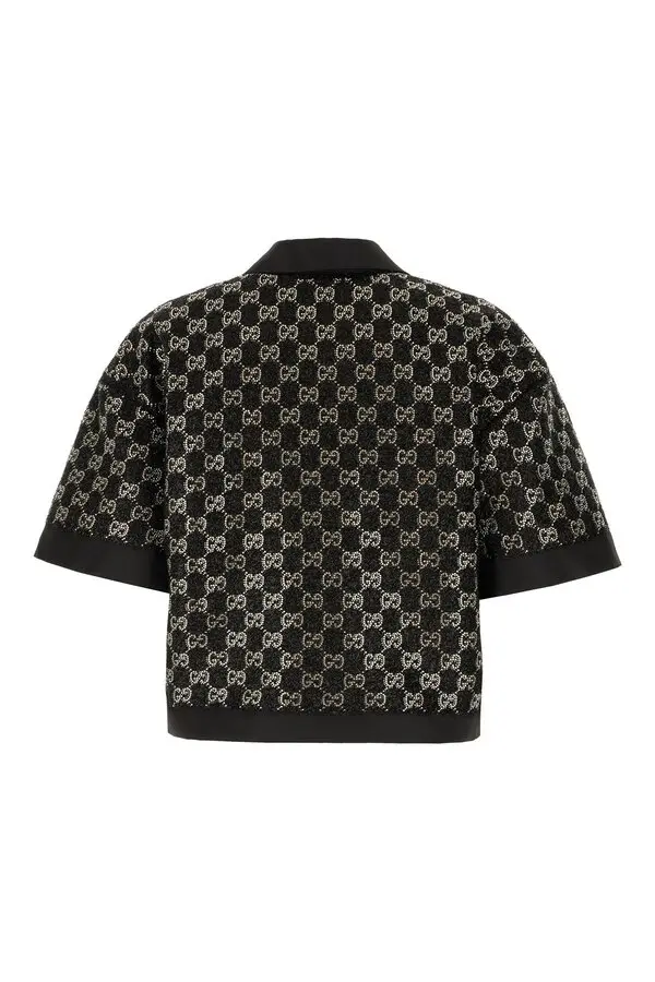 Gucci Monogram Embellished Polo Top - Multicolor