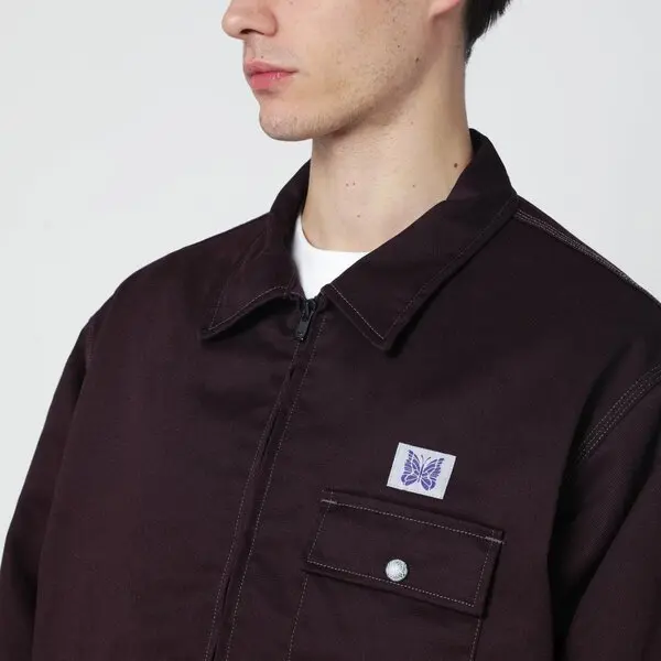 Needles Burgundy Zip Shirt Jacket - Red