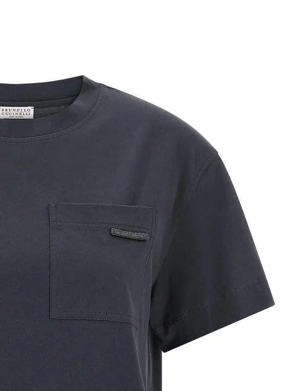 Brunello Cucinelli Shiny Tab T-shirt