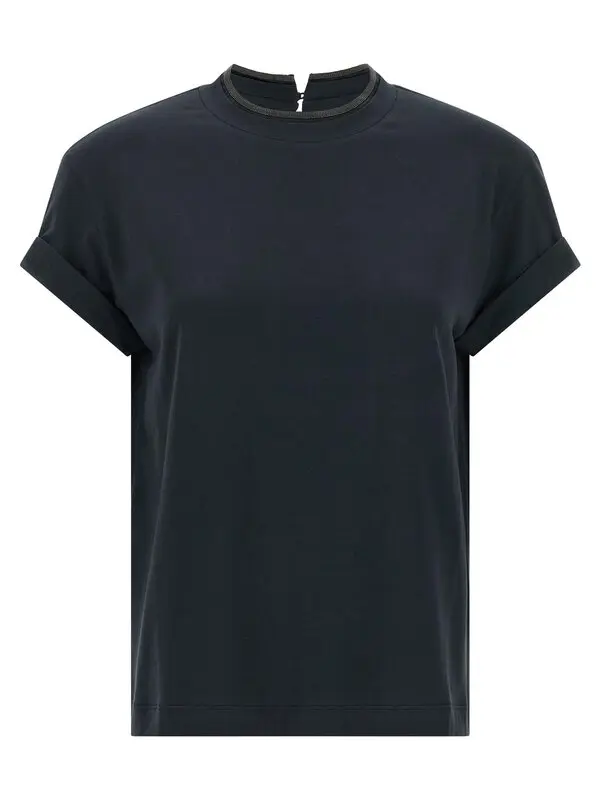Brunello Cucinelli Shiny Collar' T-shirt