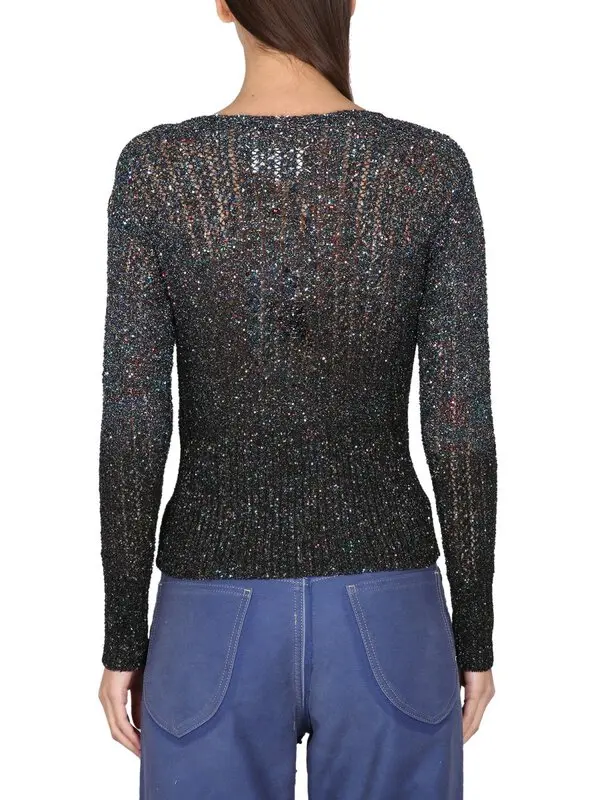 MAISON MARGIELA Sequined Boatneck Shirt - Black