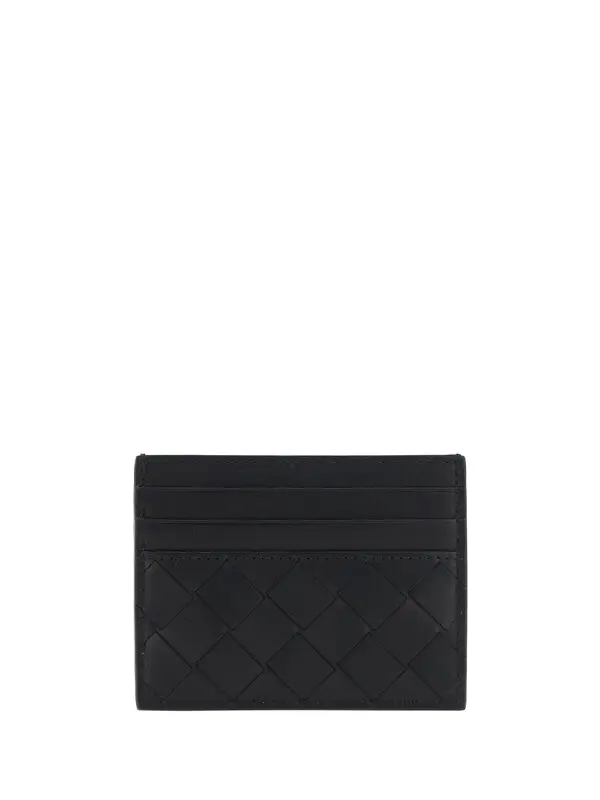 Bottega Veneta Leather Card Holder - Black