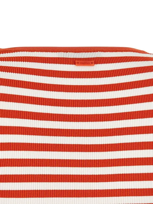 Max Mara Striped Technical Yarn Tank Top - Red