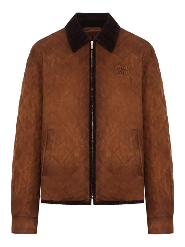 Miu Miu Suede Jacket With Velvet Collar