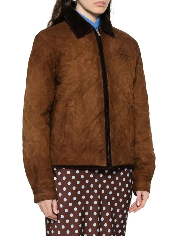 Miu Miu Suede Jacket With Velvet Collar