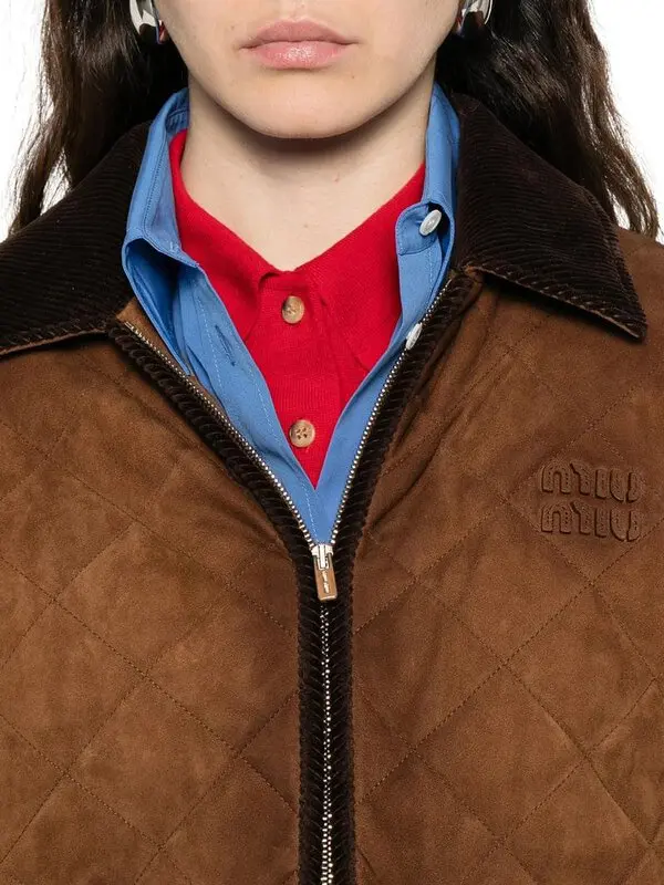 Miu Miu Suede Jacket With Velvet Collar