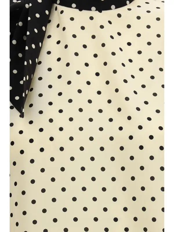 Valentino Garavani Polka Dot Blouse With Side Bow - Cream