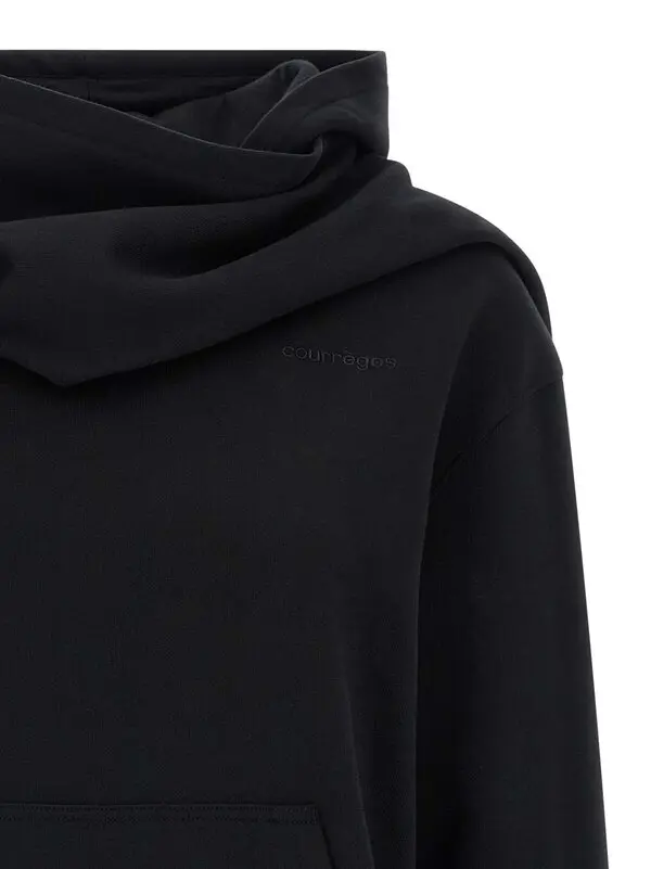 COURREGES Hoodie And Scarf - Black