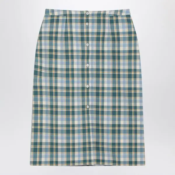Prada Check Pattern Pencil Skirt - Multicolor
