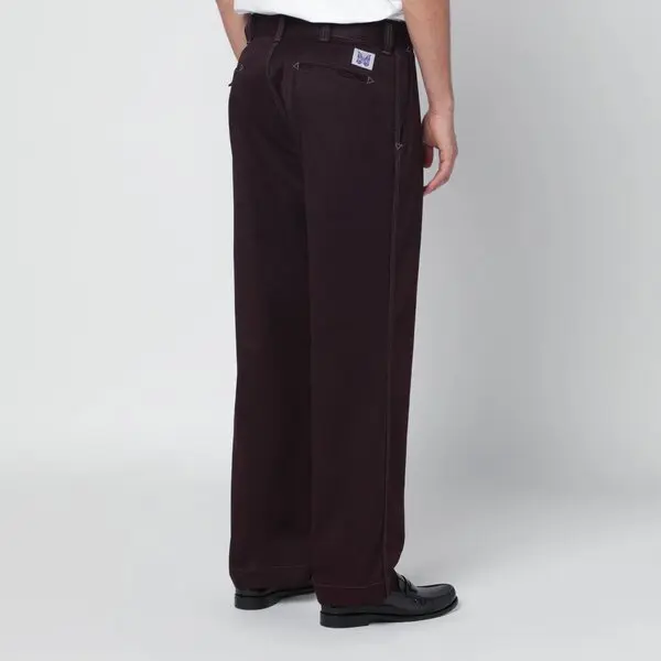 Needles Burgundy Cotton-blend Trousers