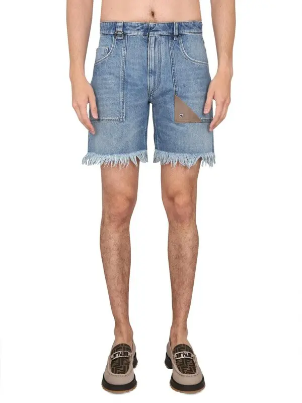 Fendi Denim Bermuda Shorts - Blue