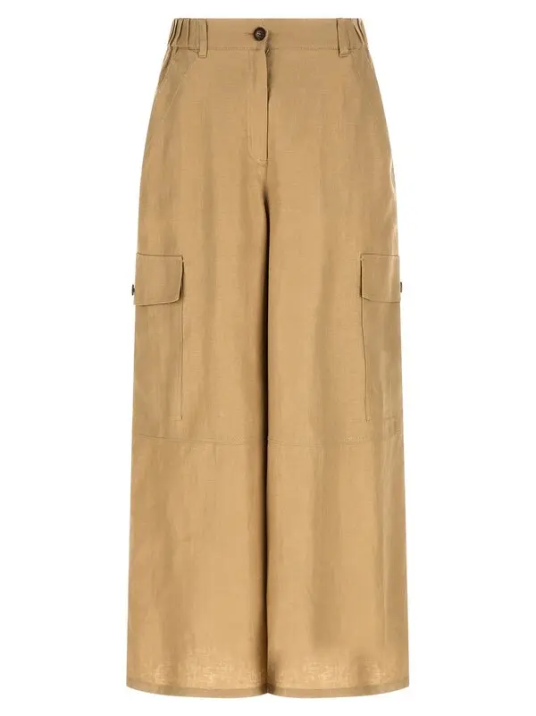 Max Mara Linen Cargo Pants - Cream