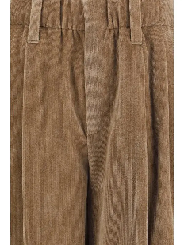 Brunello Cucinelli Elasticated Viscose And Cashmere Pants - Brown