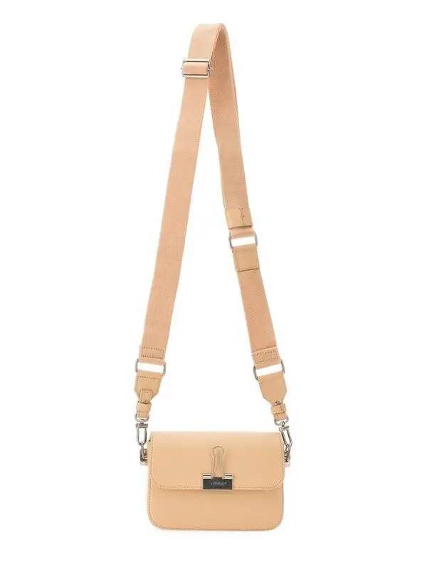 Off-White Small Leather Binder Bag - Cream