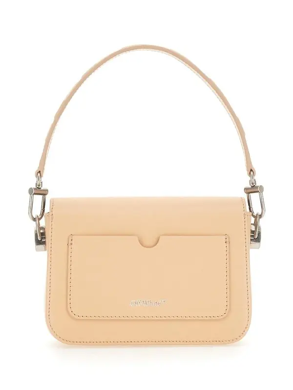 Off-White Small Leather Binder Bag - Cream